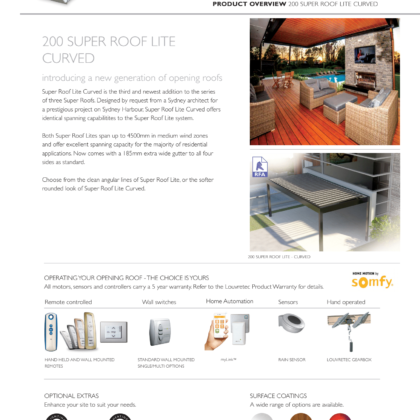 Technical | 200 Super Roof Lite Curved - LouvreTec Melbourne