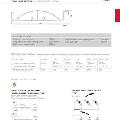 Technical | 200 Super Roof Lite Curved - LouvreTec Melbourne