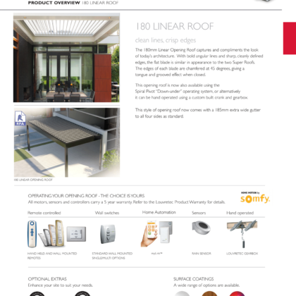 Technical | 180 Linear Roof - LouvreTec Melbourne