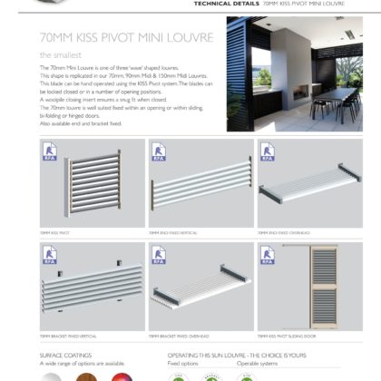 Technical | 70mm Mini Louvre - LouvreTec Melbourne