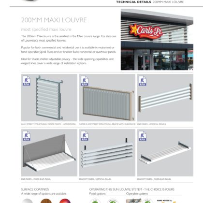 Technical | 200mm Maxi Louvre - LouvreTec Melbourne