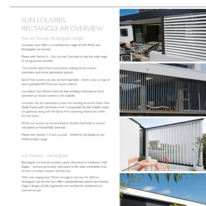 Technical | Sun Louvres Rectangular Overview - LouvreTec Melbourne