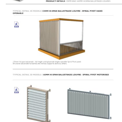 Technical | 135mm Hi-Span Balustrade Louvre - LouvreTec Melbourne
