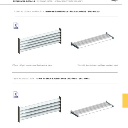 Technical | 135mm Hi-Span Balustrade Louvre - LouvreTec Melbourne